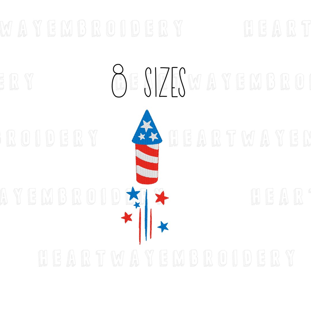 Firecracker Embroidery Design 8 SIZES - 4th of July Embroidery Design ...