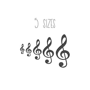 Treble Clef Embroidery Design 5 SIZES - G Clef Embroidery Design, Mini ...