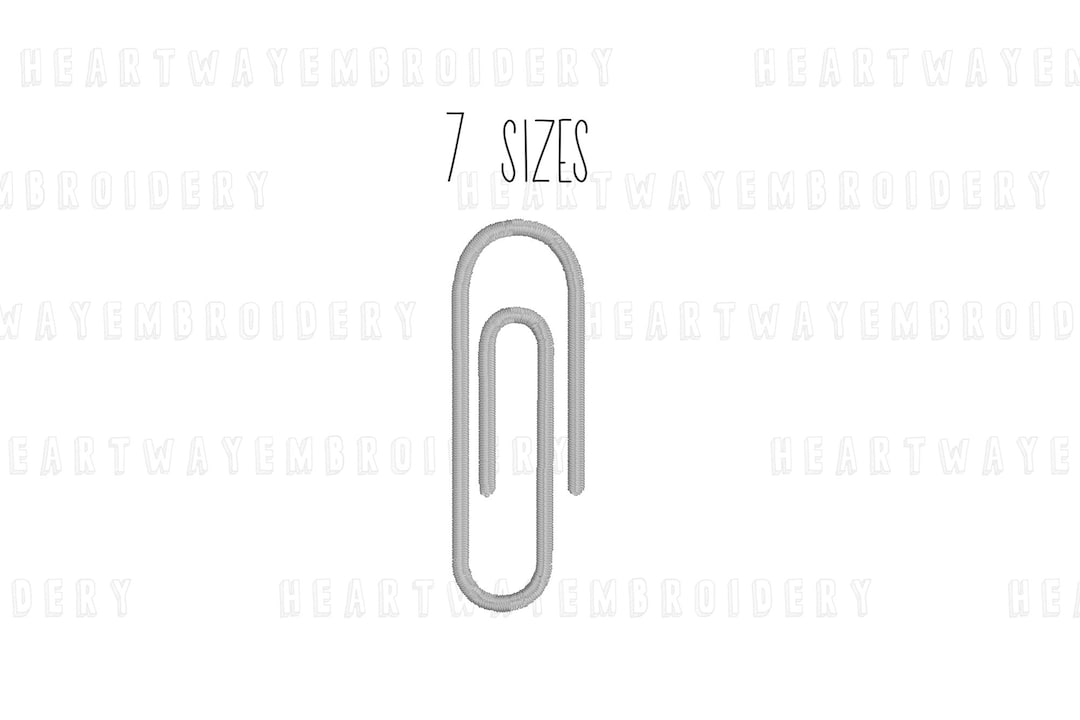 Mini Paperclip Embroidery Design 7 SIZES - Paper Clip Embroidery Design ...