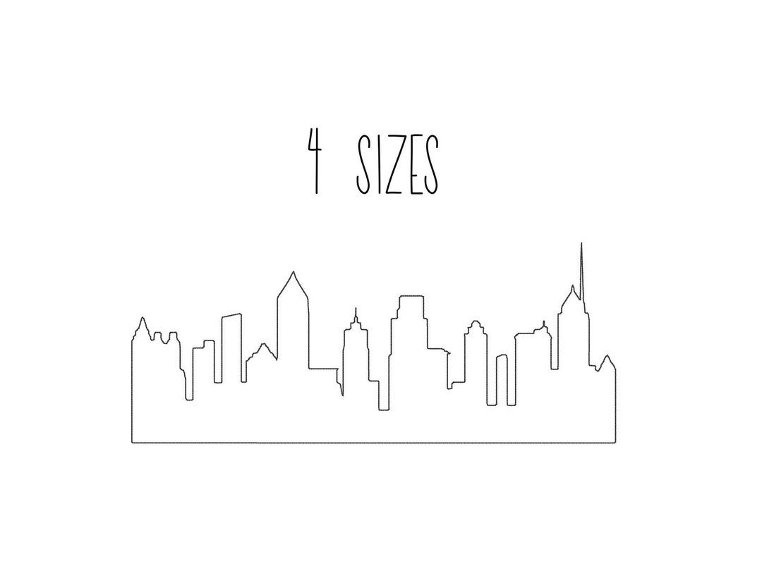 Atlanta Skyline Embroidery Design 4 SIZES - ATL Embroidery Design Bean ...