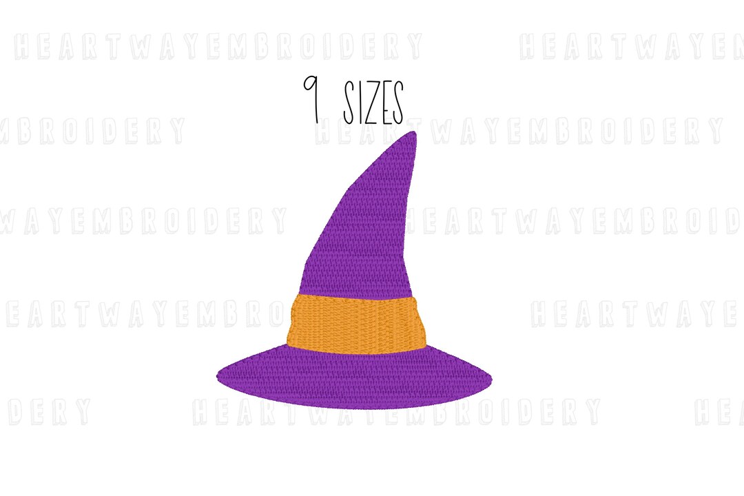Wizard Hat Embroidery Design 9 SIZES - Mini Wizard's Hat Embroidery ...