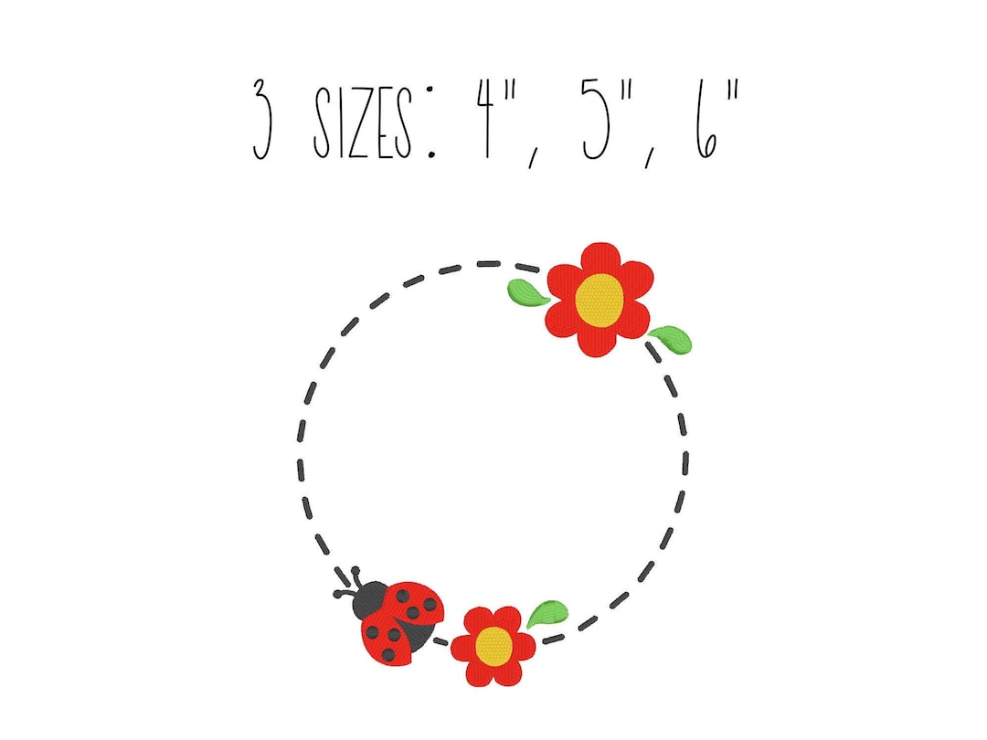 Circle Frame Embroidery Design - Spring Frame Embroidery Design Flowers ...