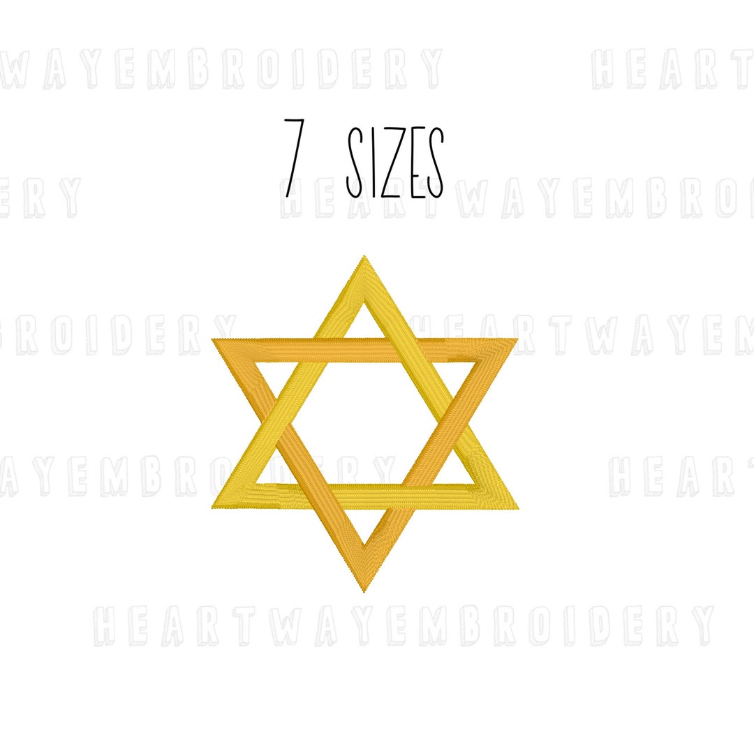 Star of David Embroidery Design 7 SIZES - Two Color Star of David Satin ...