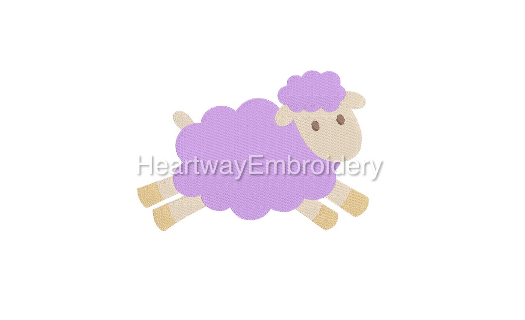 Mini Lamb Embroidery Design 4 SIZES - Filled Lamb Embroidery Design ...