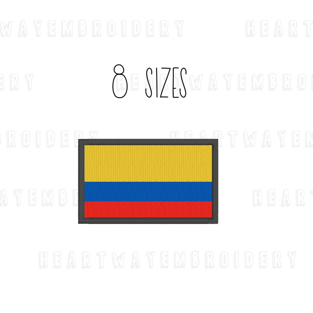 Colombia Flag Embroidery Design - 8 SIZES Flag Patch Embroidery Colombia Embroidery Colombian ...