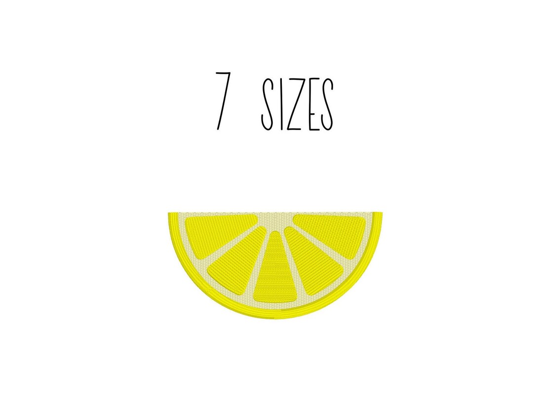 Lemon Slice Embroidery Design 7 SIZES Lemon Mini Embroidery - Etsy