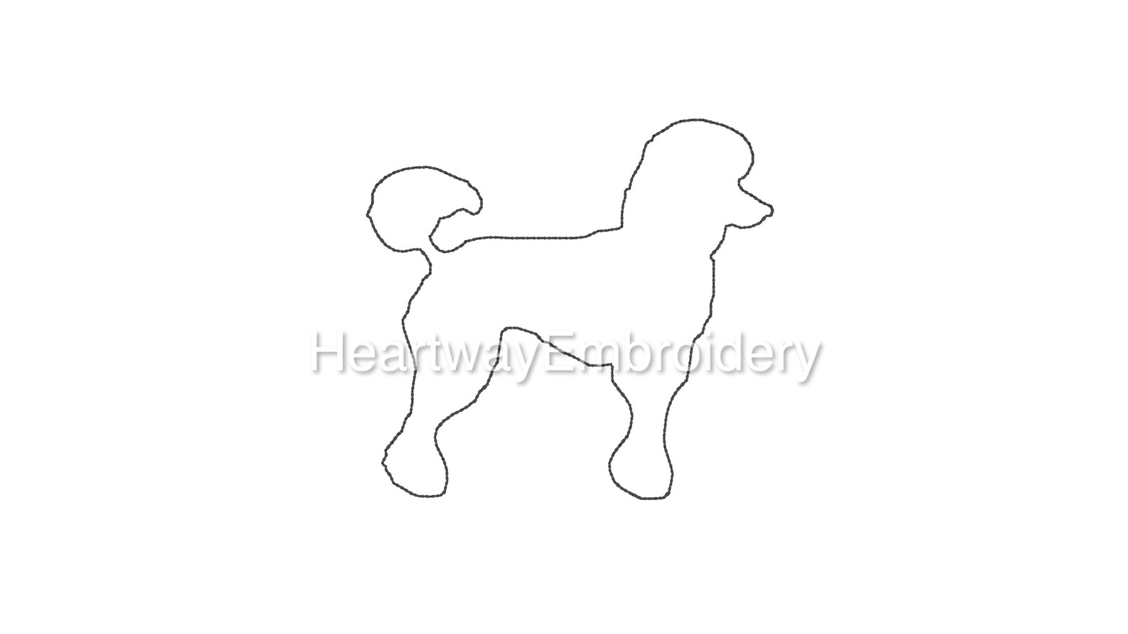 Dog Outline Embroidery Design 6 SIZES Poodle Embroidery - Etsy