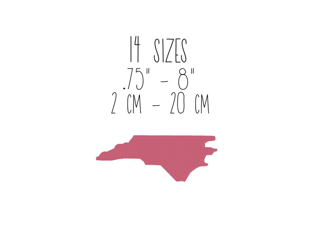 North Carolina State Embroidery Design 14 SIZES - Fill Stitch North ...