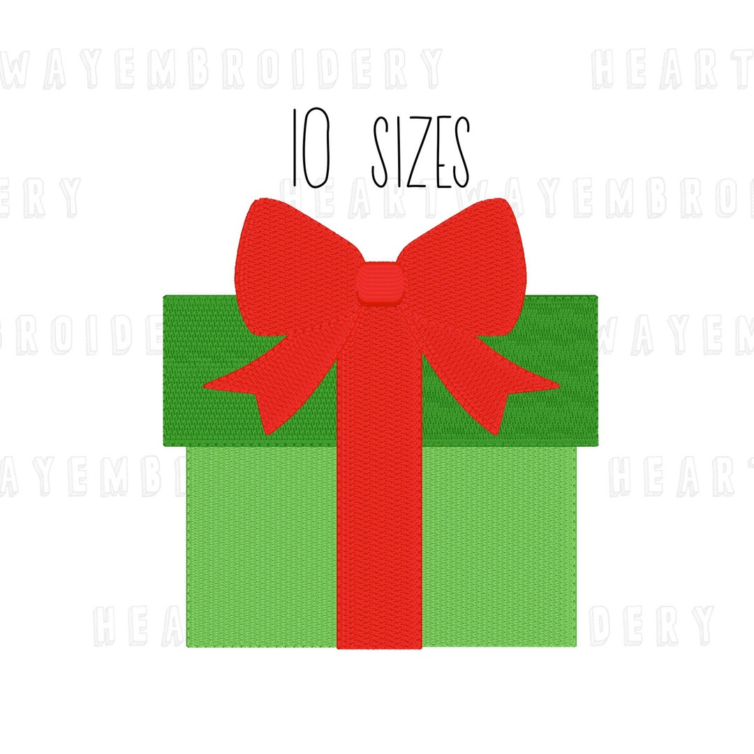 Gift Box Embroidery Design 10 SIZES - Gift Embroidery Design Presents ...