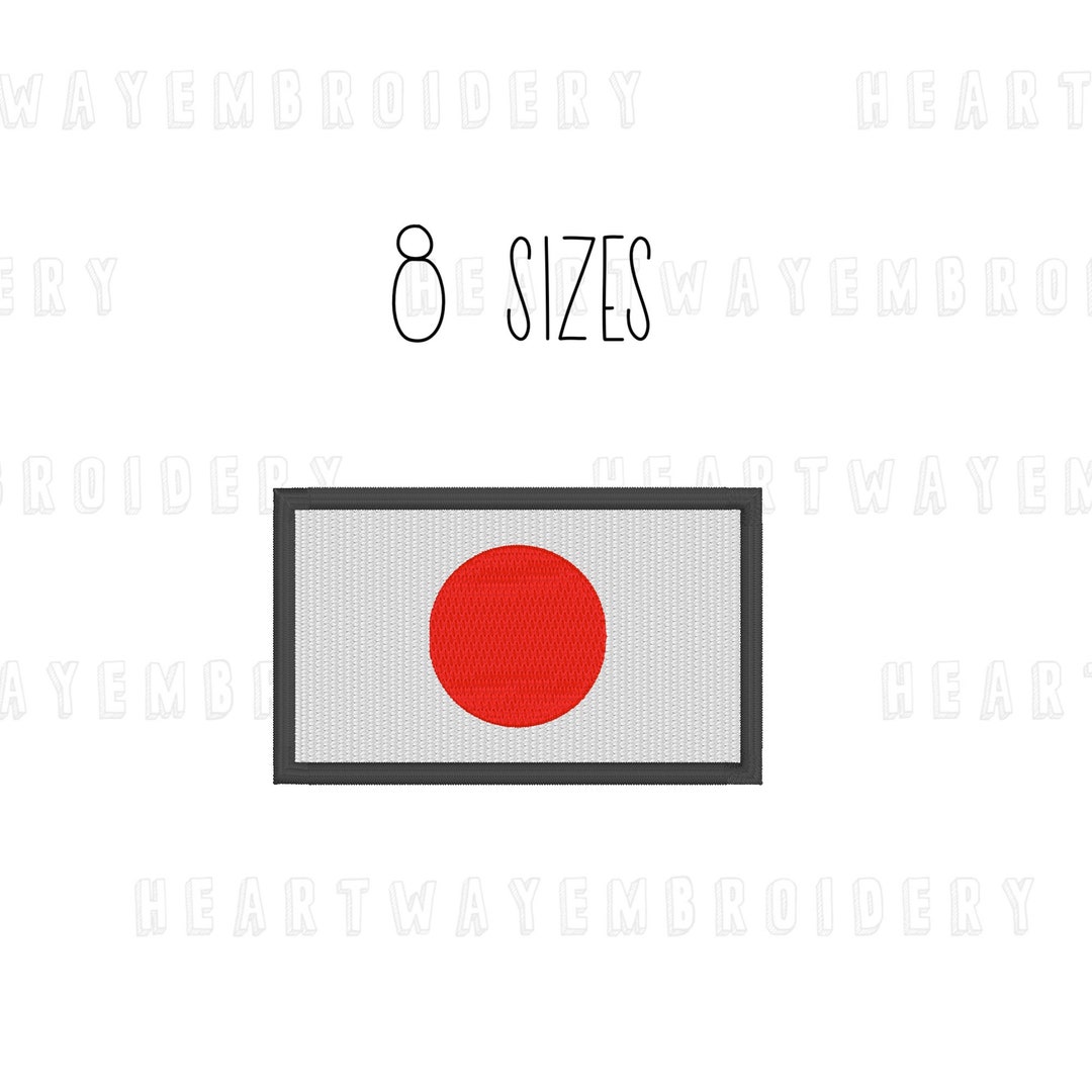 Japan Flag Embroidery Design - 8 SIZES Flag Patch Embroidery Japan ...