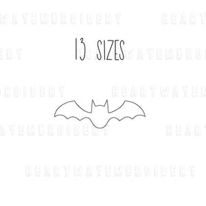 Bat Outline Embroidery Design 13 SIZES - Tiny Bat Embroider Design ...