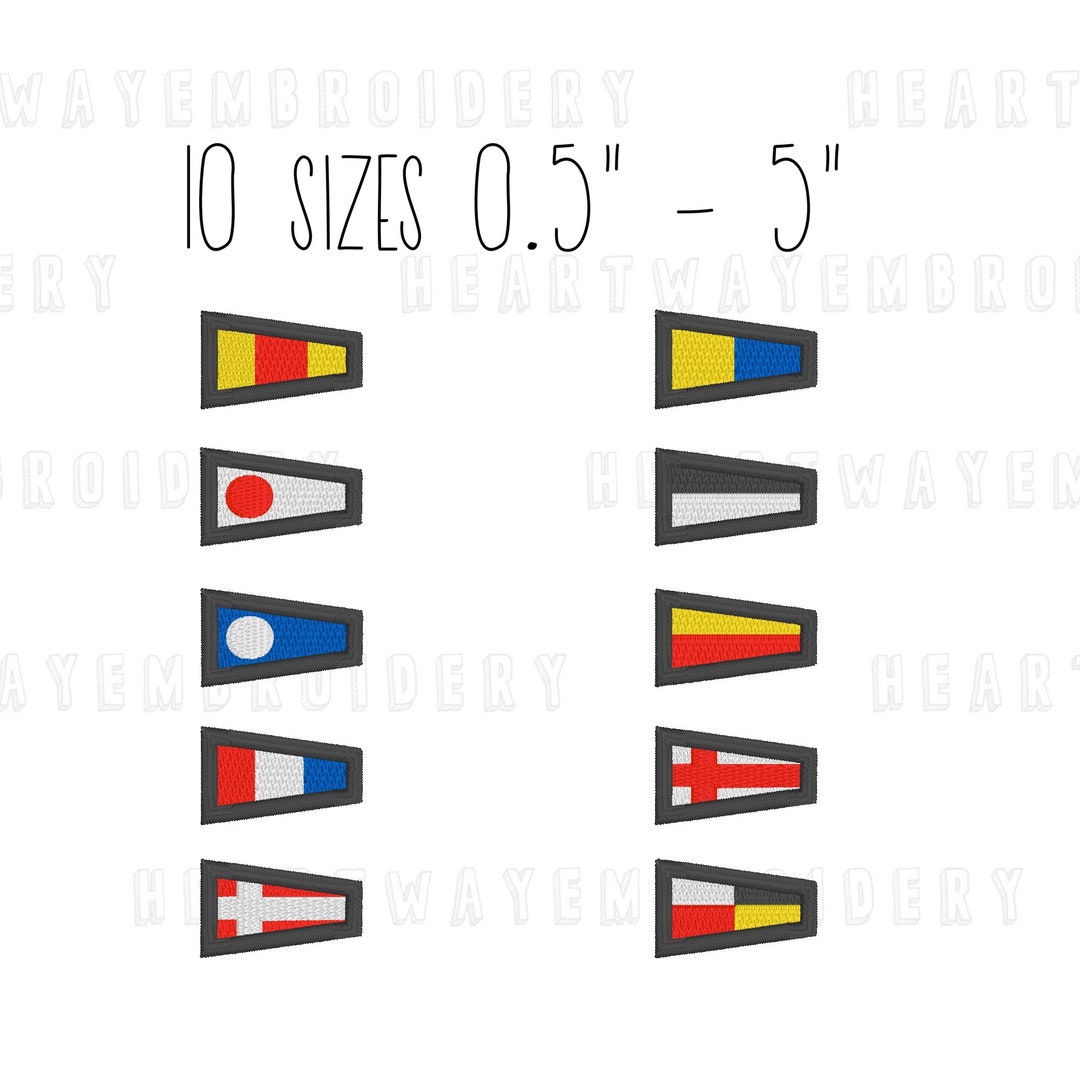 Nautical Numbers Embroidery Design 10 SIZES Machine Embroidery Maritime ...