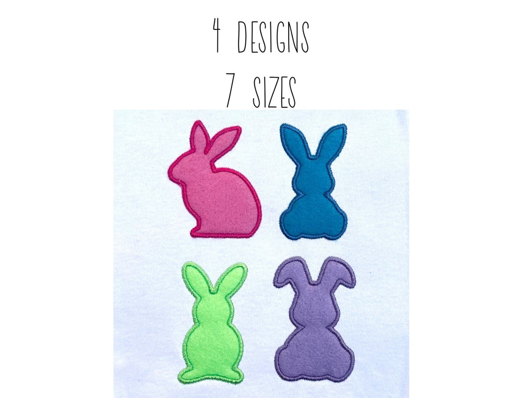 Bunny Appliqué Embroidery Designs Set 4 Designs in 7 SIZES - Easter ...