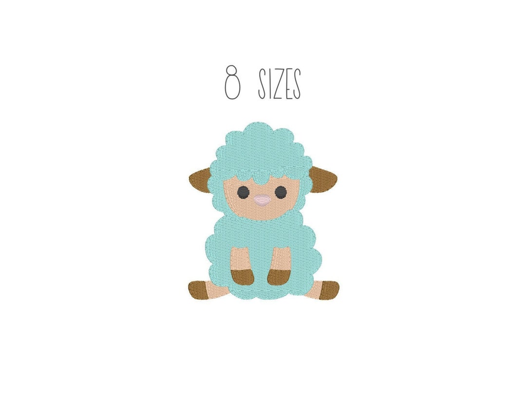 Lamb Embroidery Design 8 SIZES - Filled Lamb Embroidery Design Mini ...