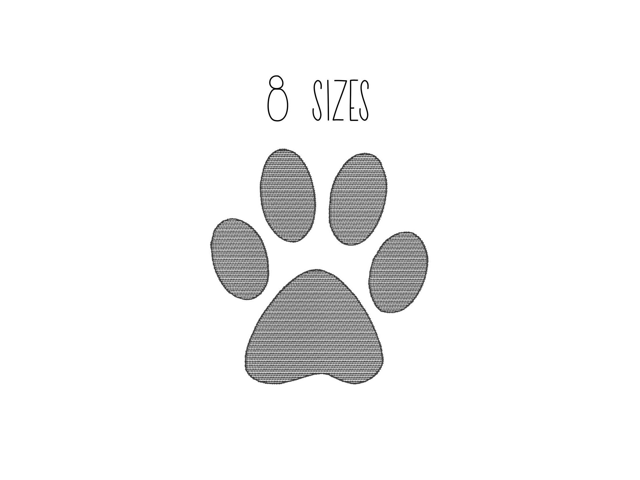 Quick Stitch Paw Print Embroidery Design 8 SIZES Sketch Fill - Etsy ...