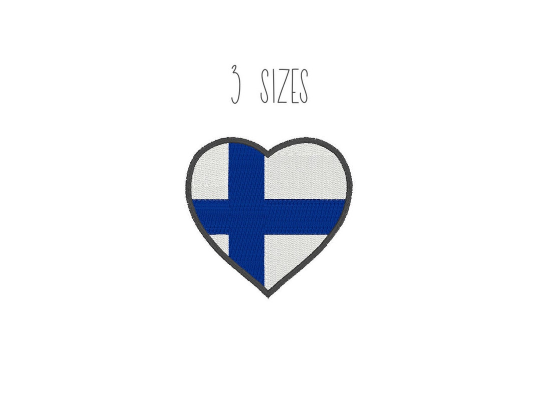 Finland Flag Heart Embroidery Design 3 SIZES Finland - Etsy