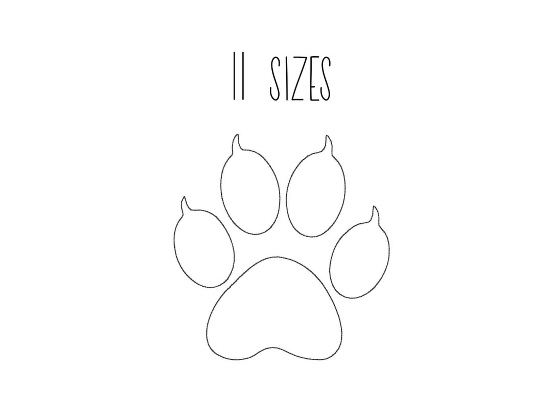 Cat Paw Print Outline Embroidery Design: Bean Stitch (11 Sizes ...