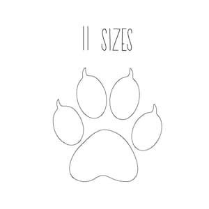 Cat Paw Print Outline Embroidery Design 11 SIZES - Machine Embroidery ...