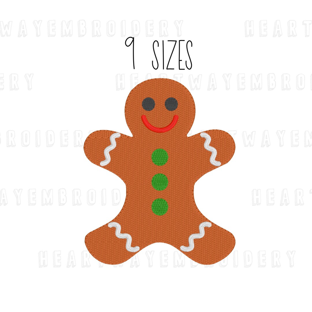 Gingerbread Man Embroidery Design 9 SIZES - Gingerbread Person ...