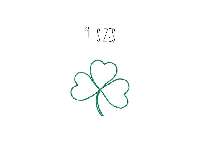 Shamrock Embroidery Design: St Patrick's Day Clover Embroidery File (9 ...