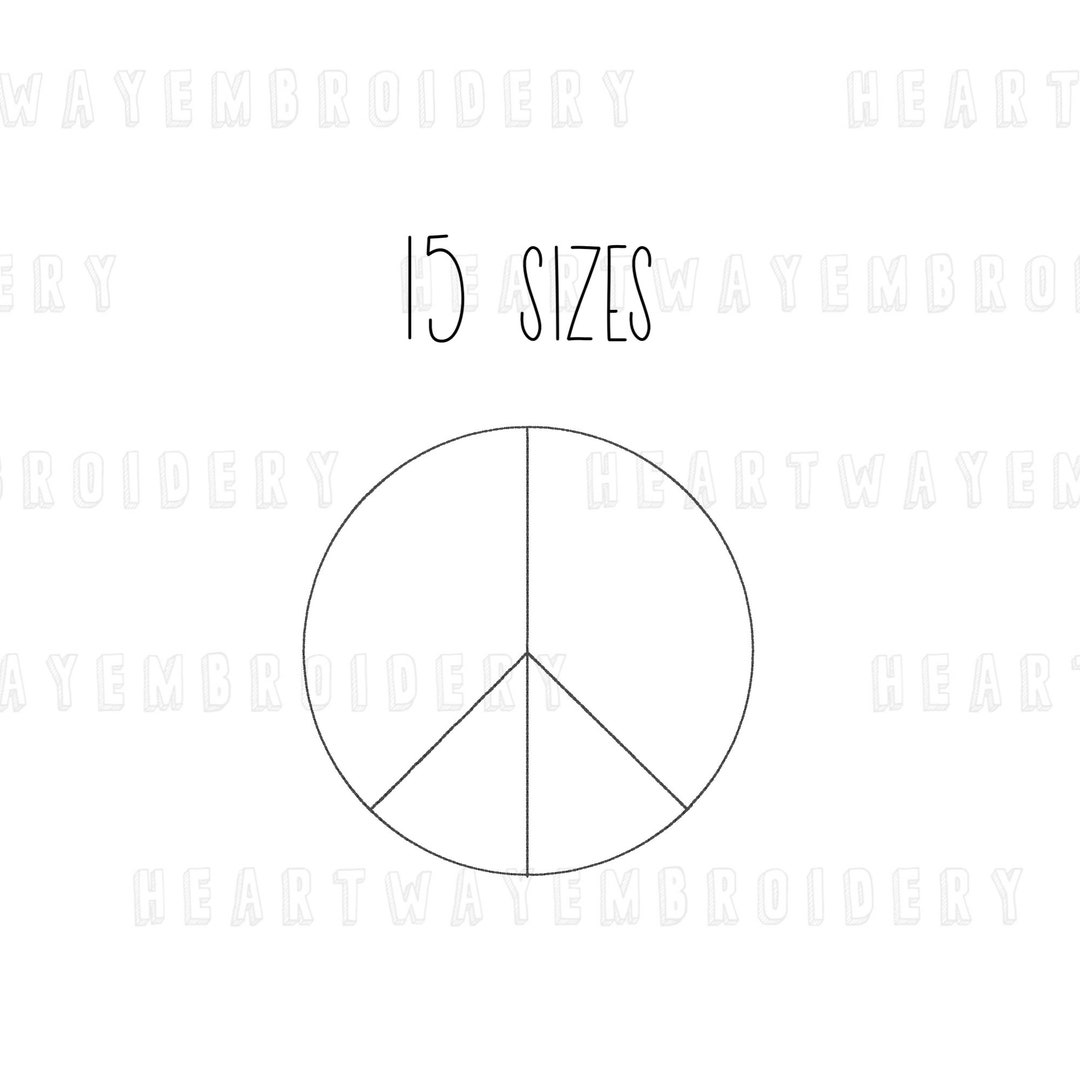 Peace Sign Embroidery Design 15 SIZES - Bean Stitch Peace Embroidery ...