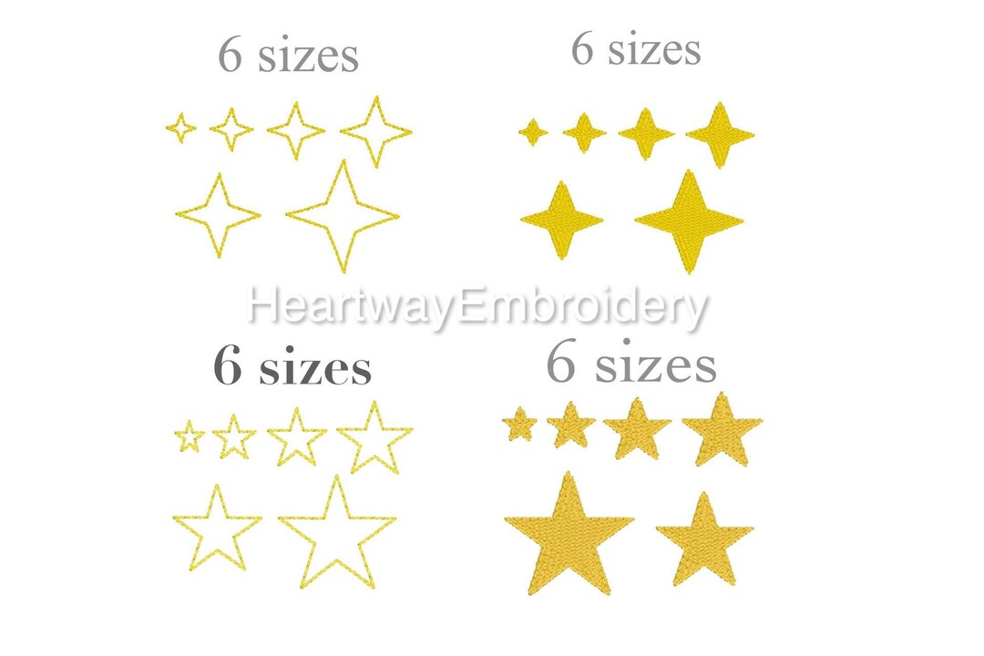 Tiny Star Embroidery Design SET 4 DESIGNS, 6 SIZES Tiny Embroidery ...