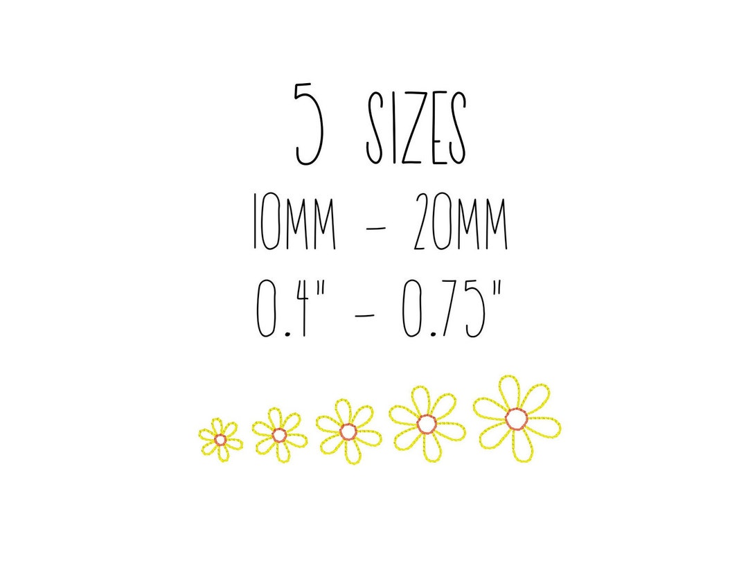 Tiny Daisy Embroidery Design: Mini Flower Outline (5 Sizes) (digital ...