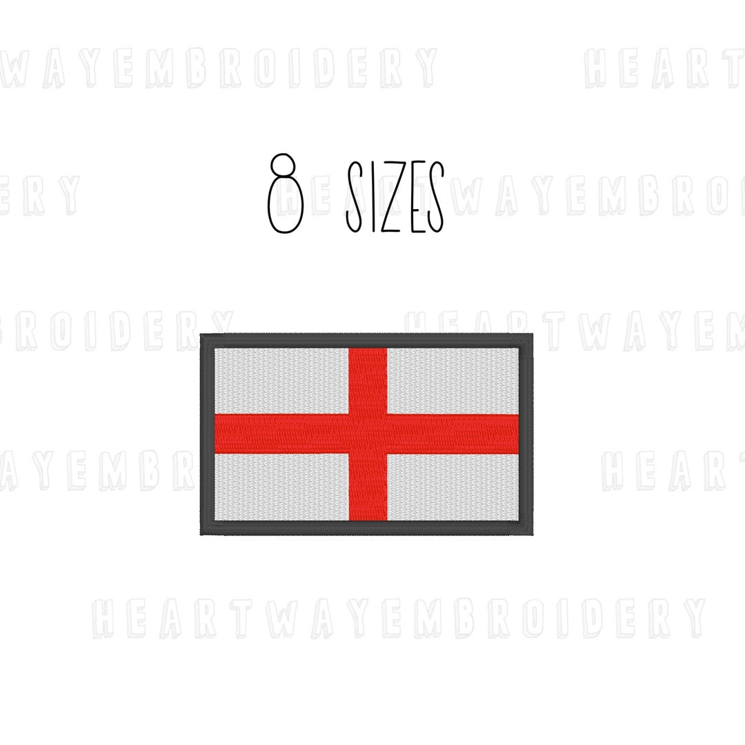 England Flag Embroidery Design 8 SIZES Flag Patch Embroidery Design ...