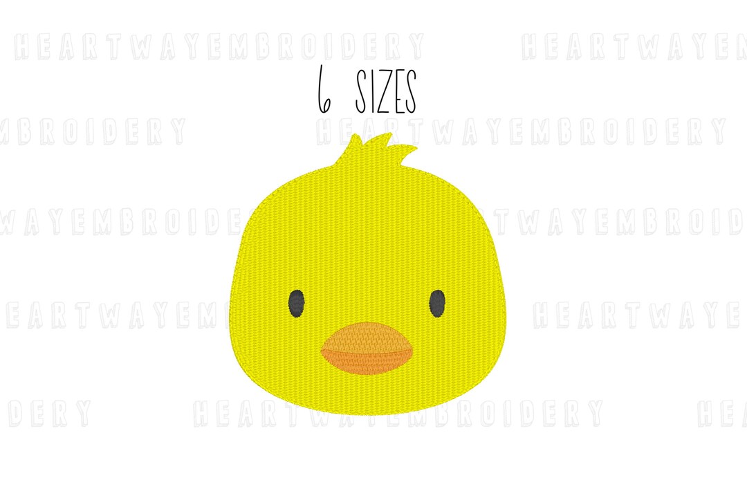 Mini Chick Embroidery Design 6 SIZES - Filled Chick Head Embroidery ...