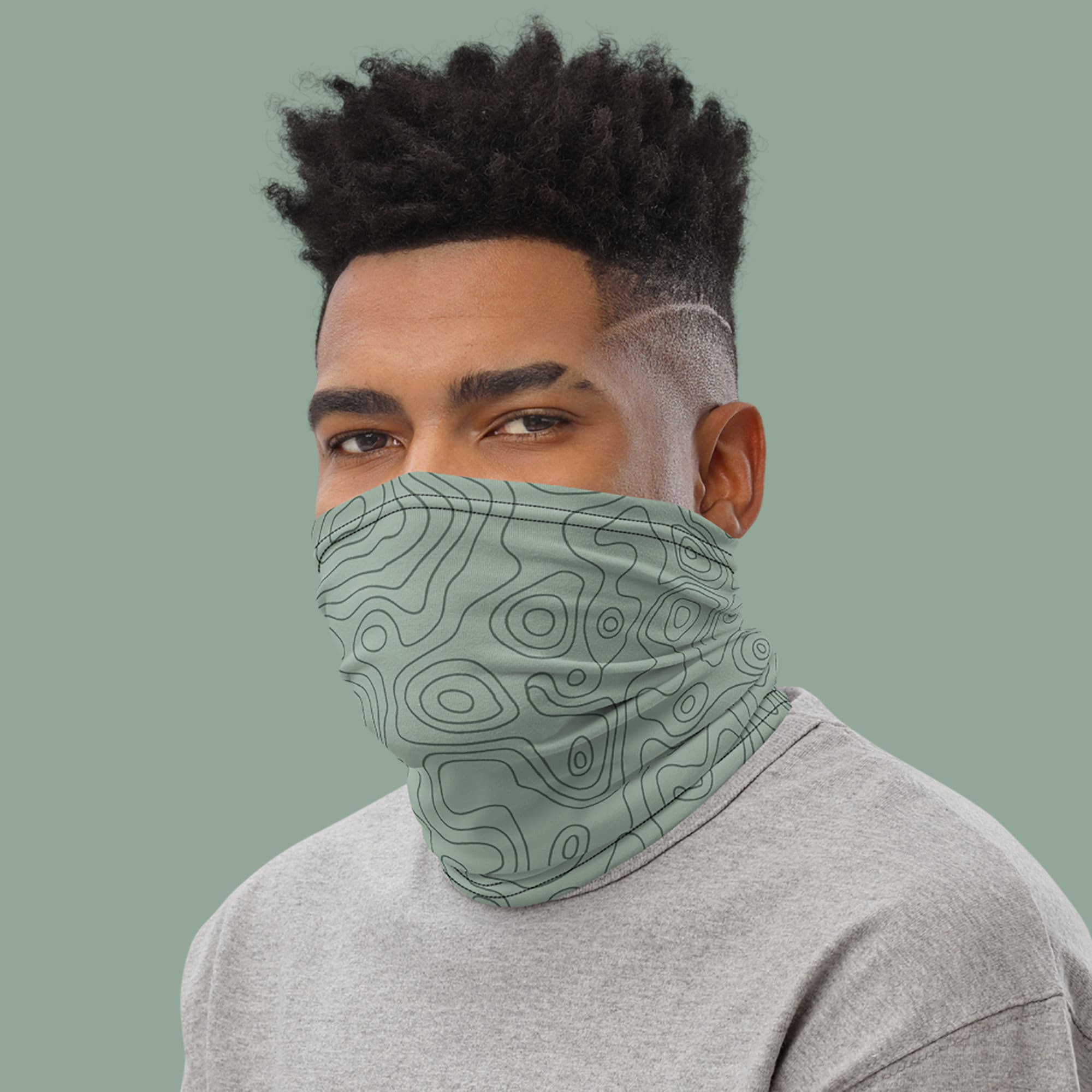 Topographic Map Art, Mountain Hiking Adventure Trail Contour, Face Mask ...