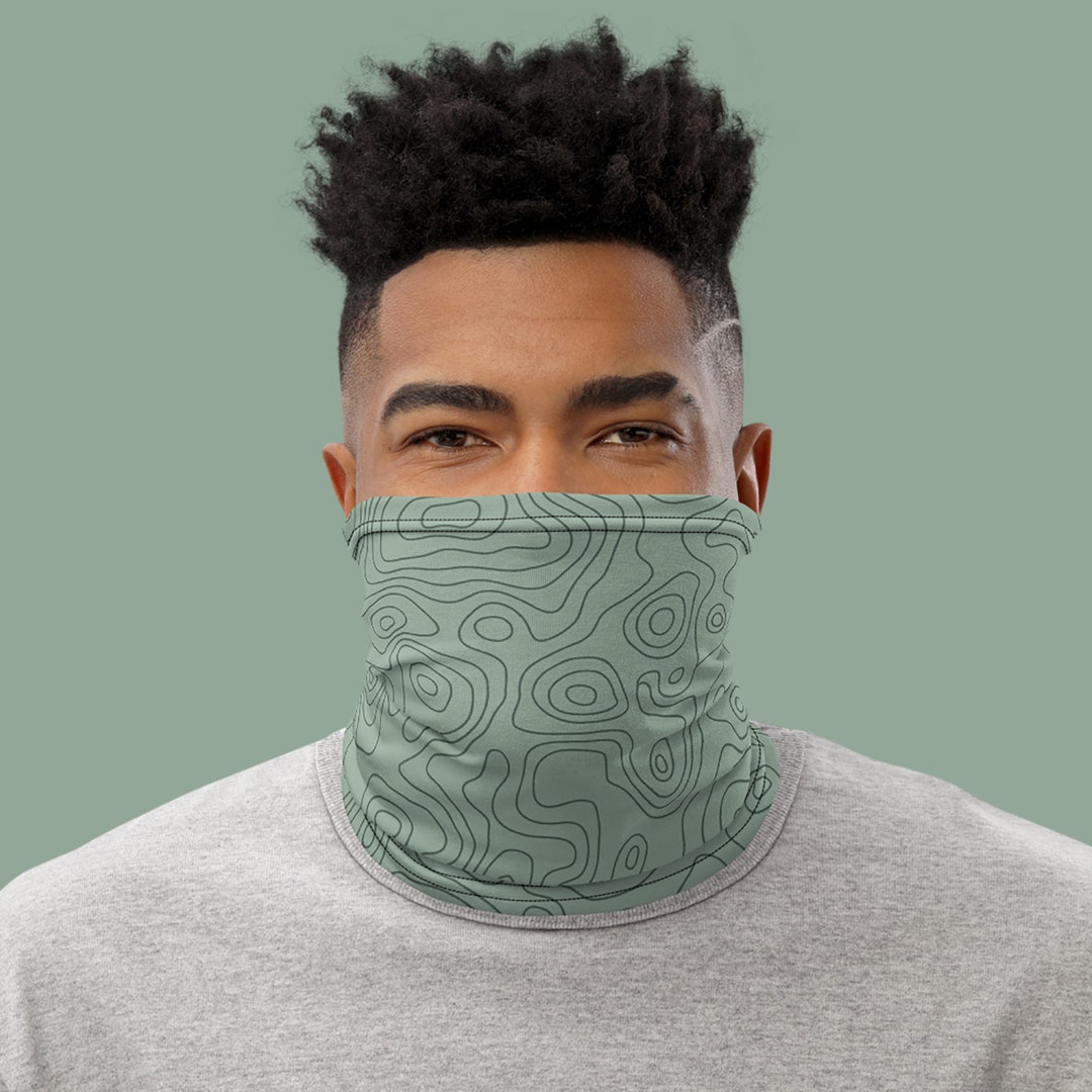 Topographic Map Art, Mountain Hiking Adventure Trail Contour, Face Mask ...