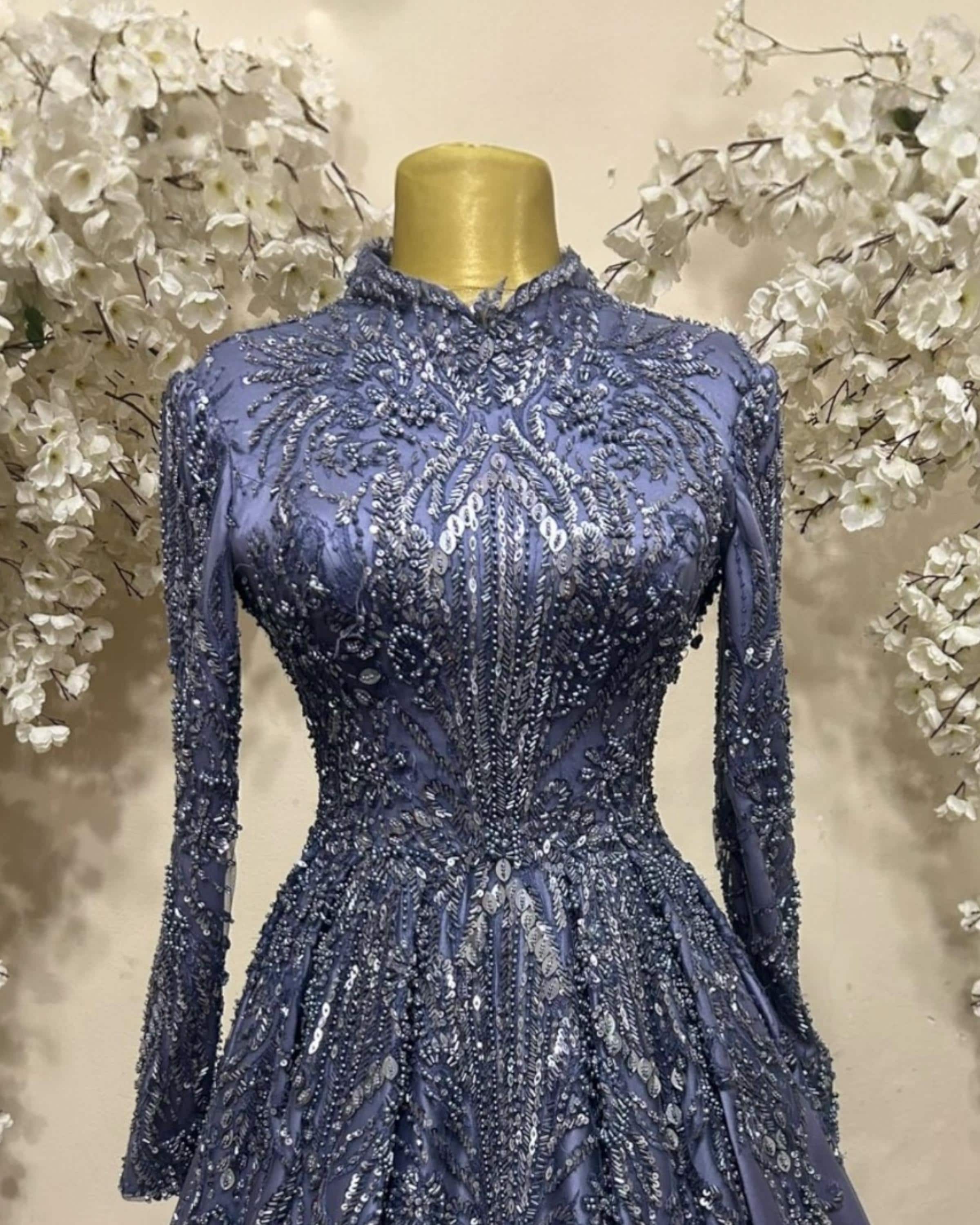 Medieval Baroque Ball Gown, Royal Embroidered Satin Dress, Couture ...