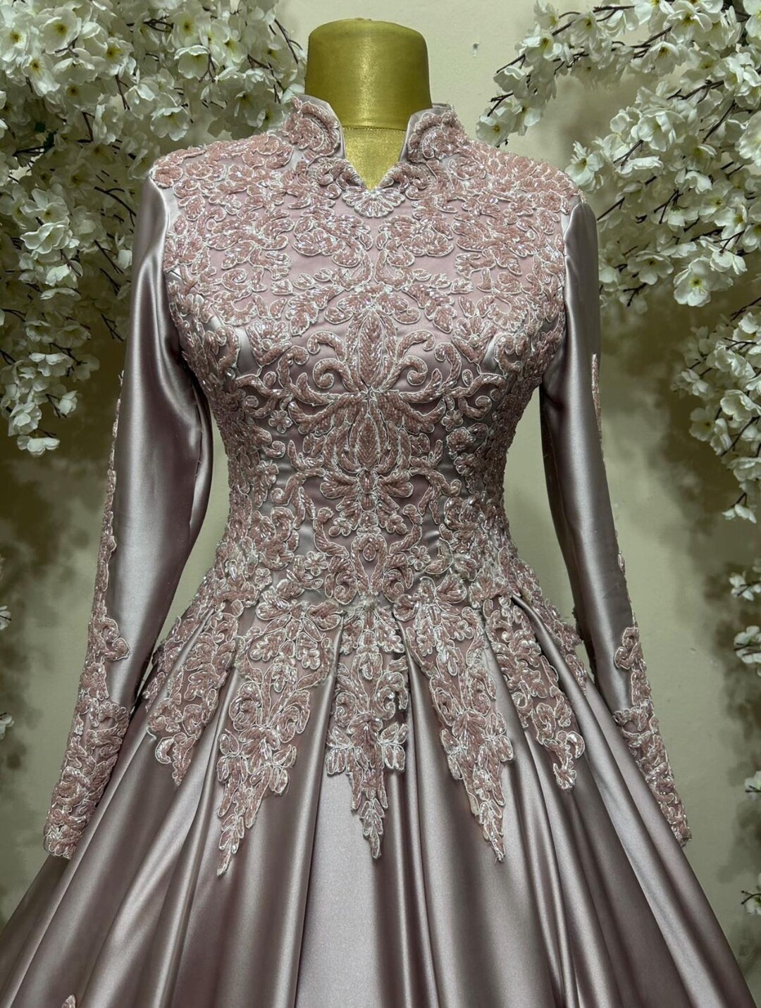 Baroque Beaded Ball Gown, Champagne Royal Satin Medieval Dress ...