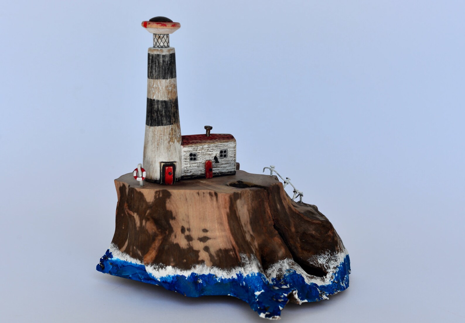 Driftwood Wooden Lighthouse Sculpture as a Small Eco Gift on - Etsy