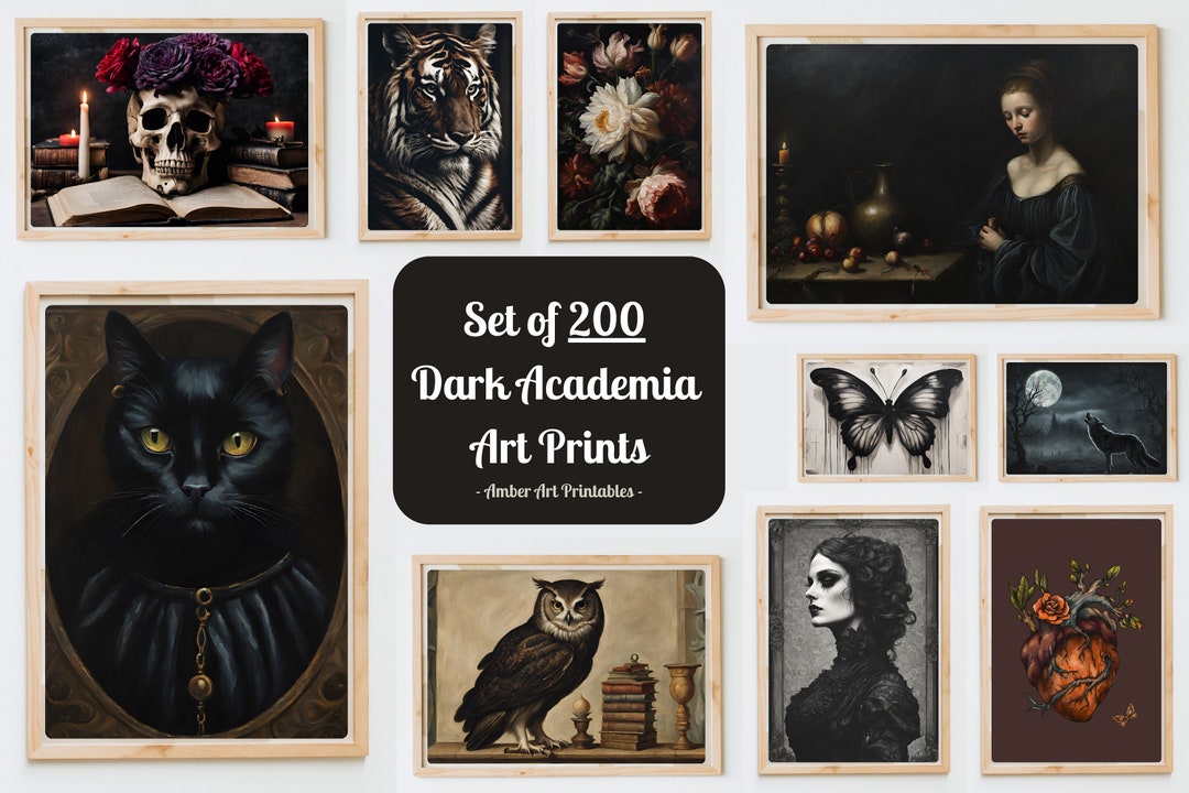 Dark Academia Art Prints Decor Mega Bundle Set of 200 - Etsy