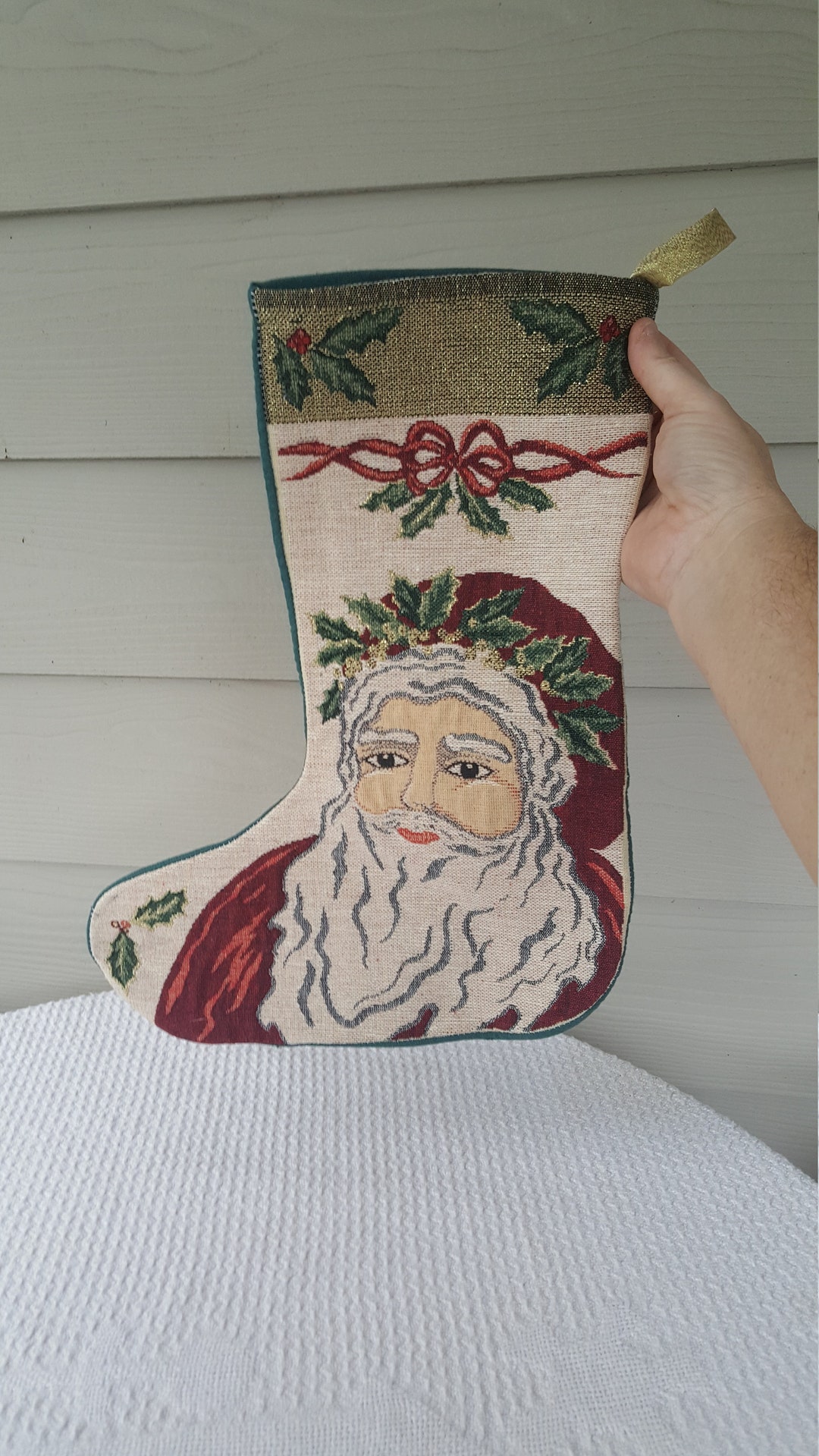 Vintage Santa Clause Stocking/christmas Stocking/christmas Mantle/santa ...