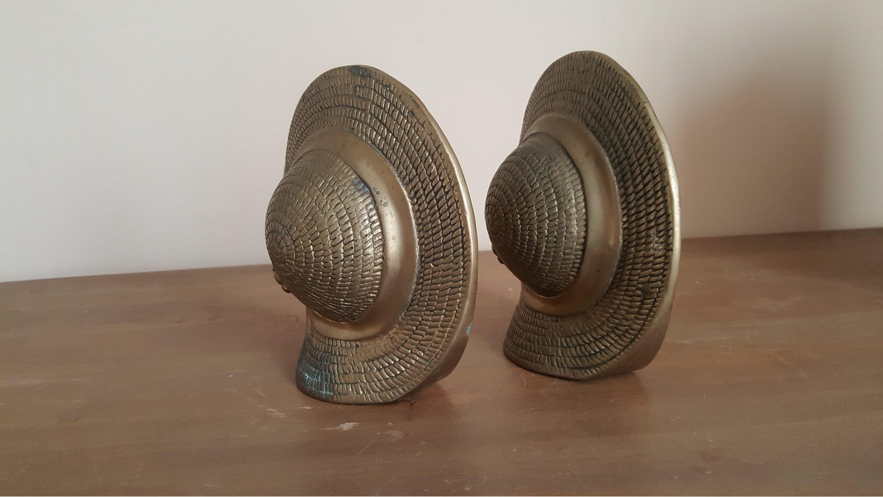 Solid Brass Bonnet with Flower Accents Themed Bookends/Solid | Etsy