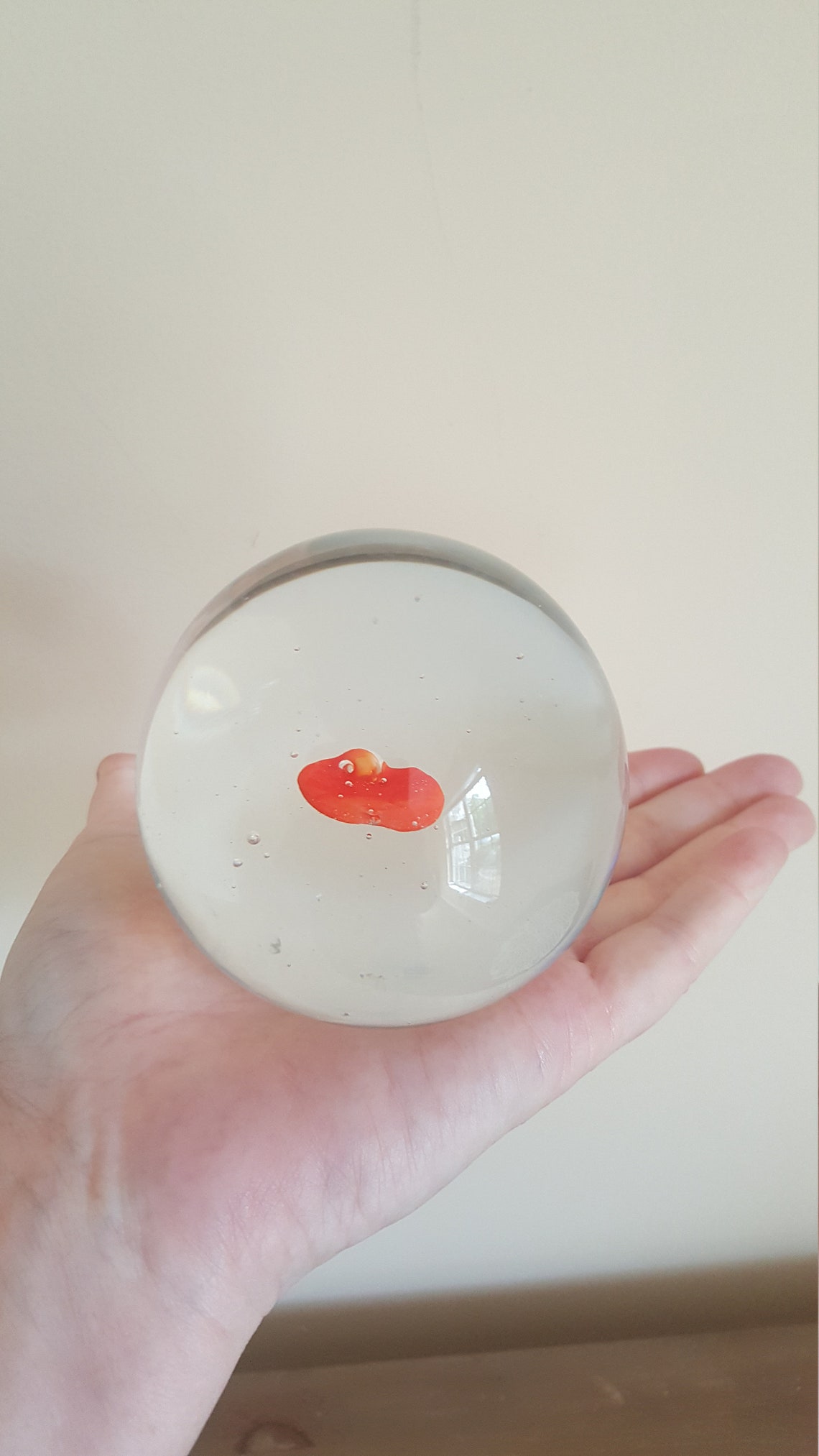 Controlled Bubble Glass Paperweight With Red Heart - Etsy