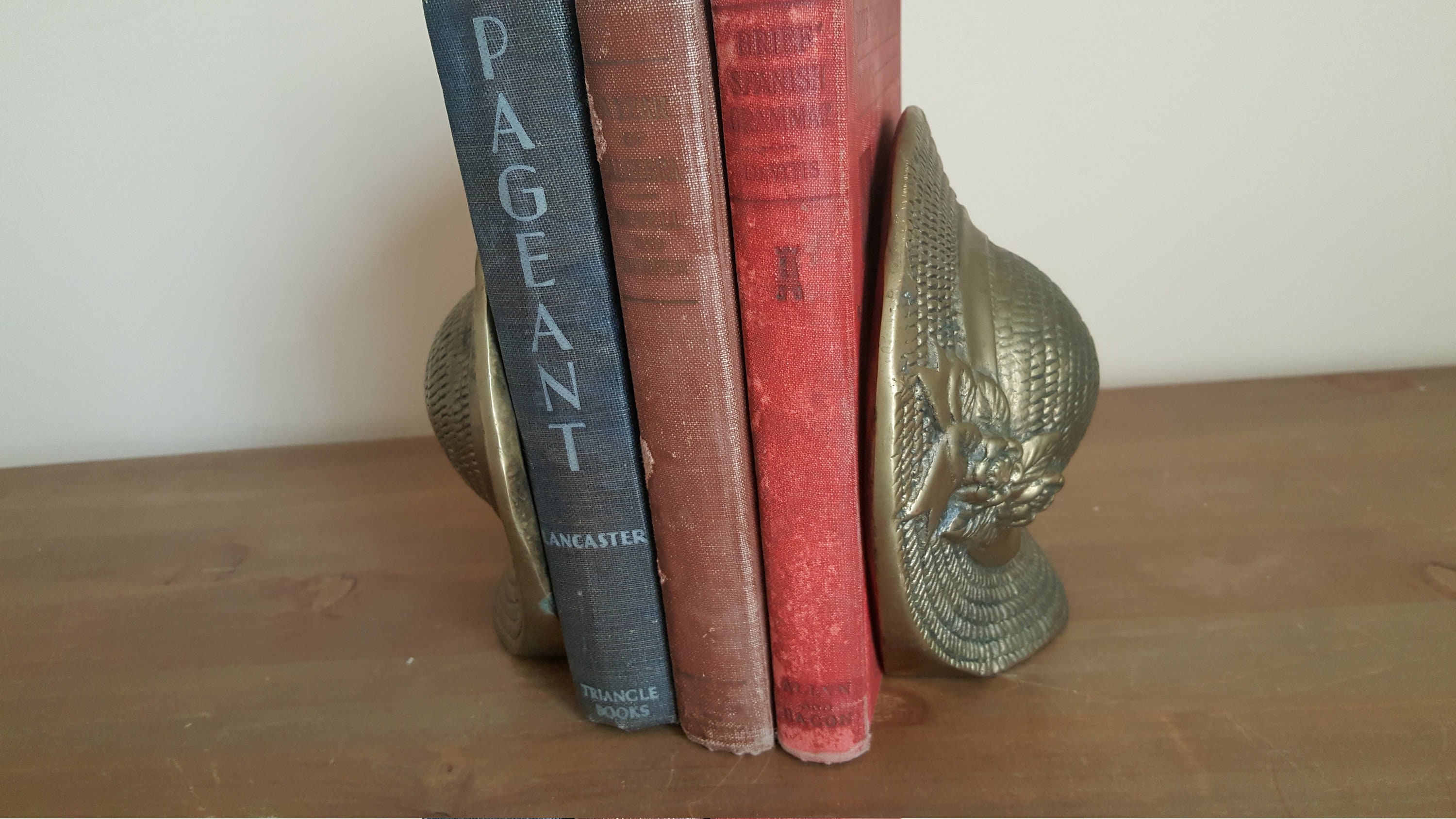 Solid Brass Bonnet With Flower Accents Themed Bookends/solid - Etsy