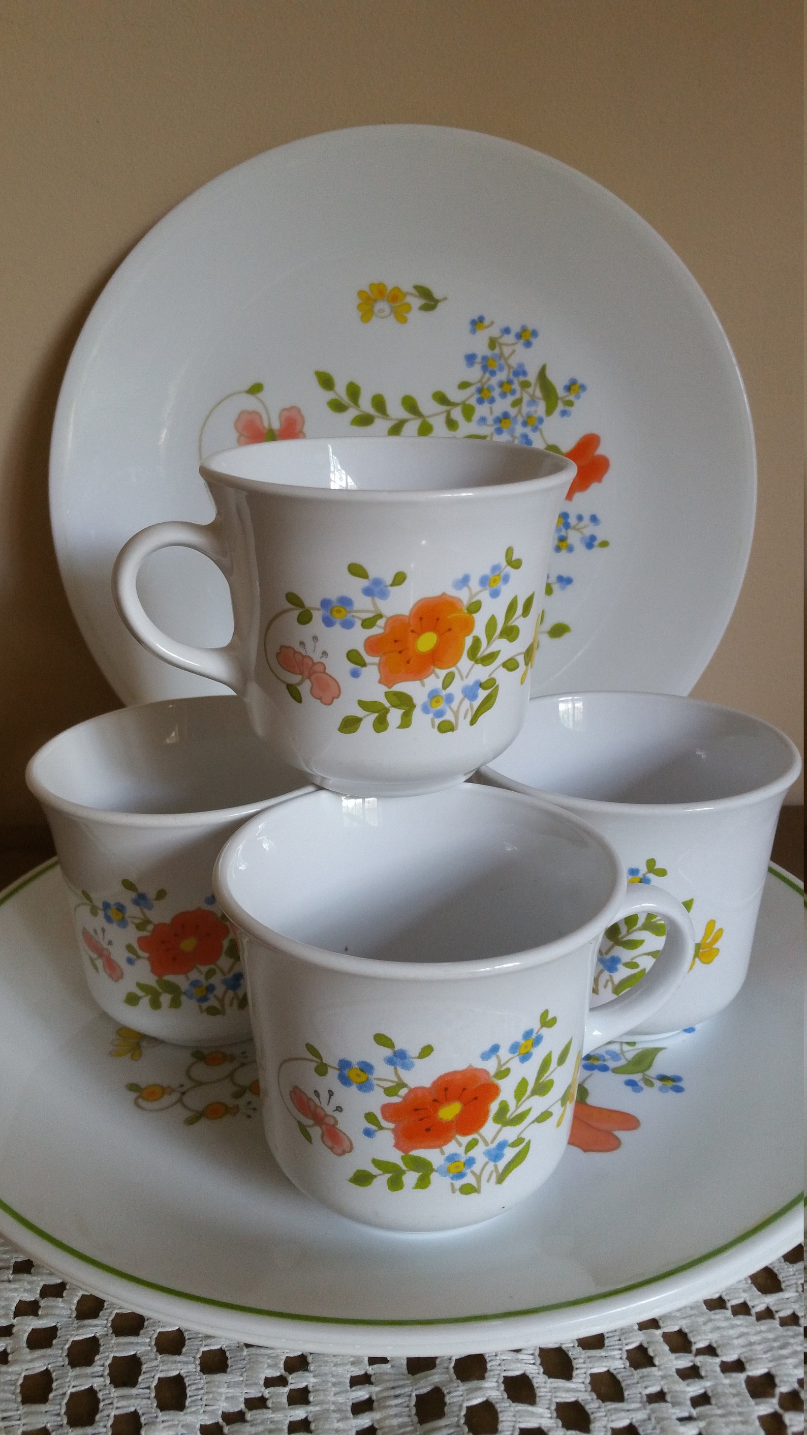 Corningware by Corelle 10 Dinner Plate and Mug Set Set of 4 - Etsy