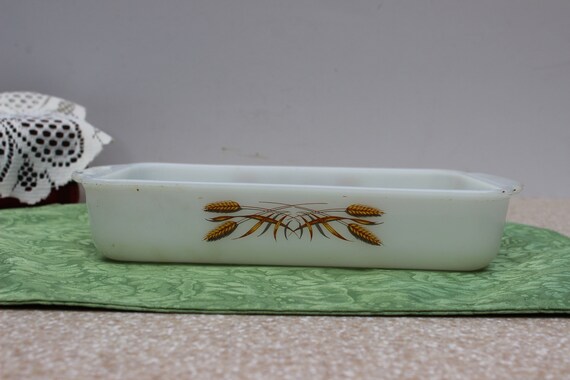 Anchor Hocking Fire King Wheat Pattern Milk Glass Baking | Etsy