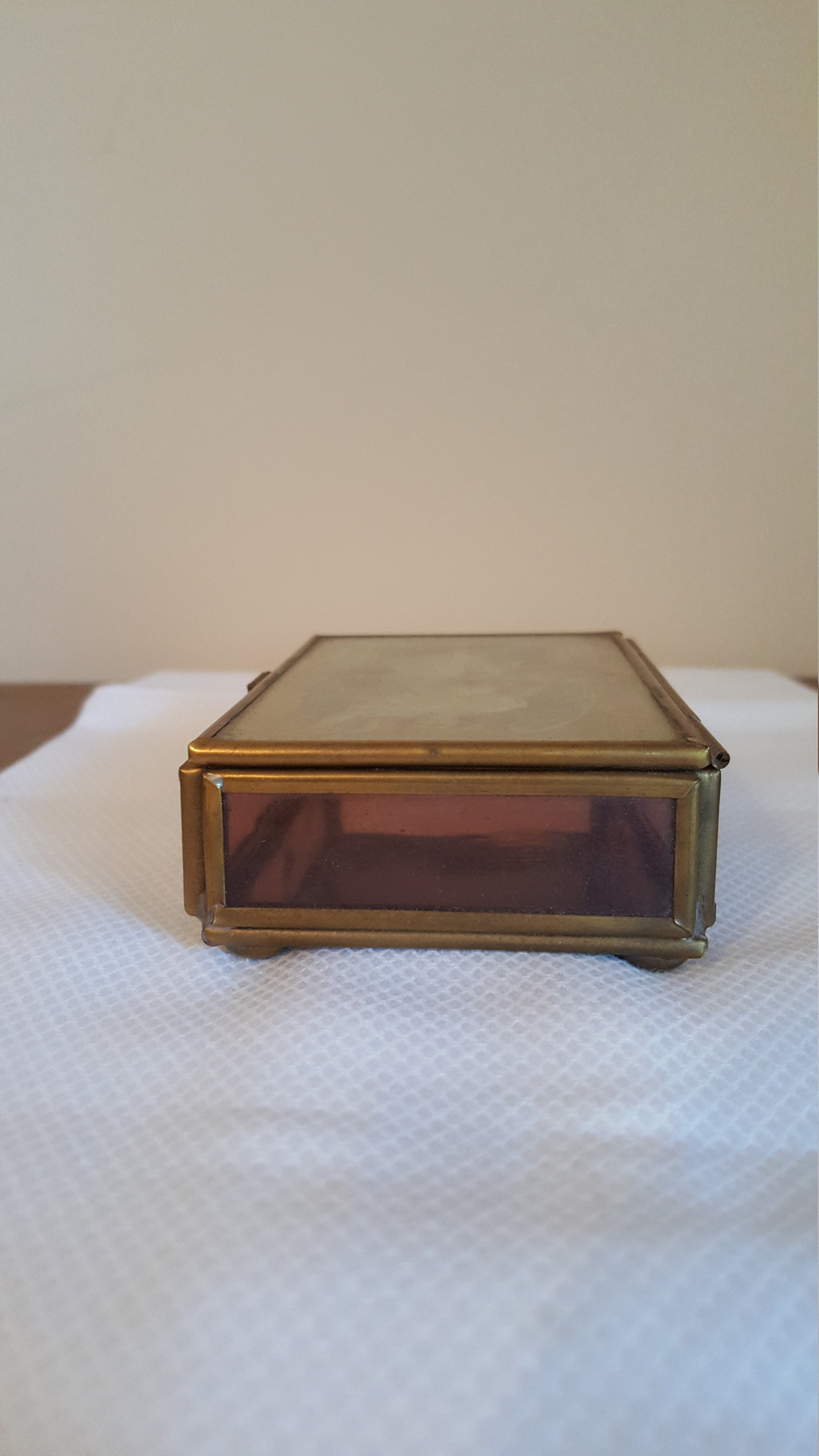 Thomas Cathey Collection 1993 Holographic Brass and Glass With Mirrored ...