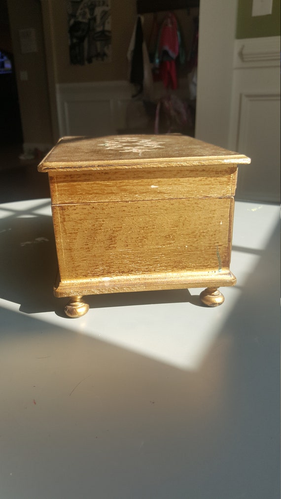 Vintage WoodenJewelry and Music Box with Mirror/Jewel… - Gem