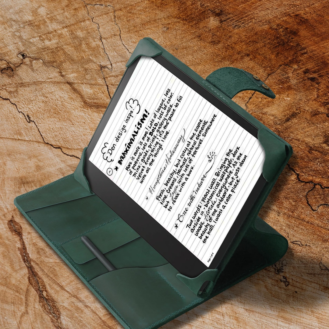 Personalized Leather Kindle Scribe 2024 Folio Organizer,amazon Fire HD ...