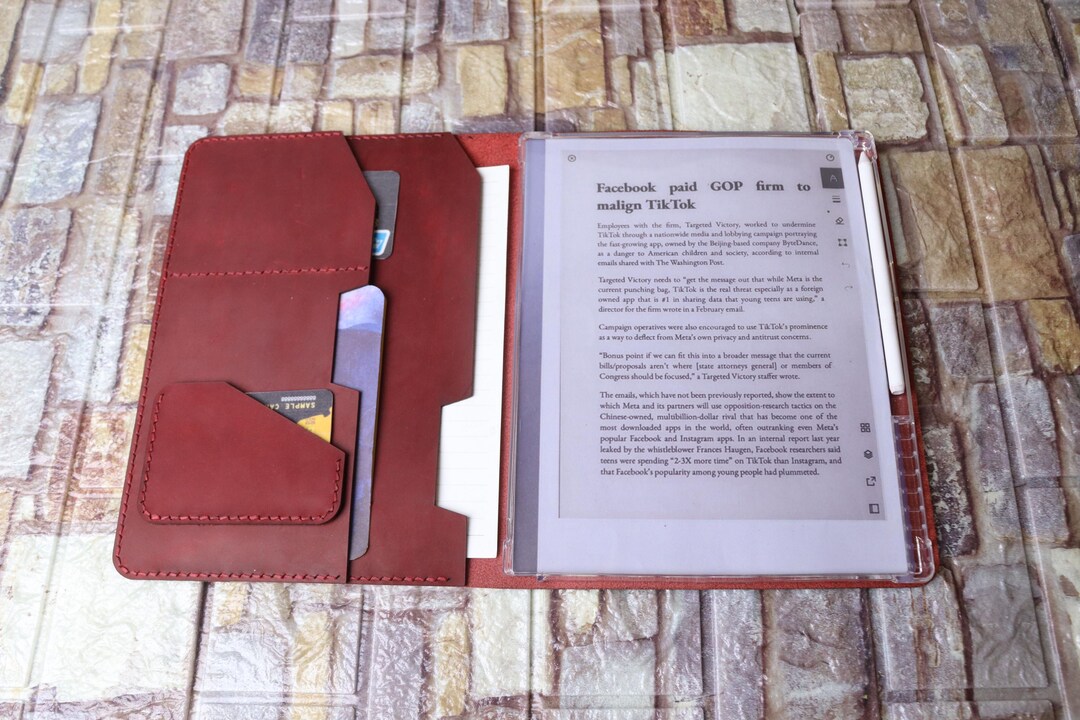 Distressed Red Leather Case Compatible With Paper Pro Remarkable 2 ...