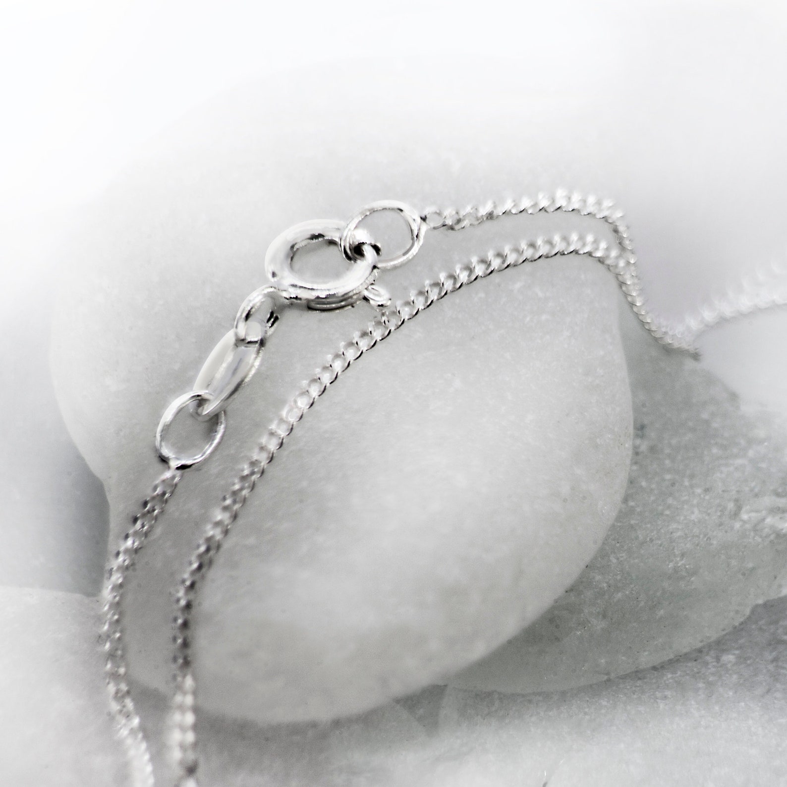 Fine Curb Chain 925 Sterling Silver Diamond Cut - Etsy