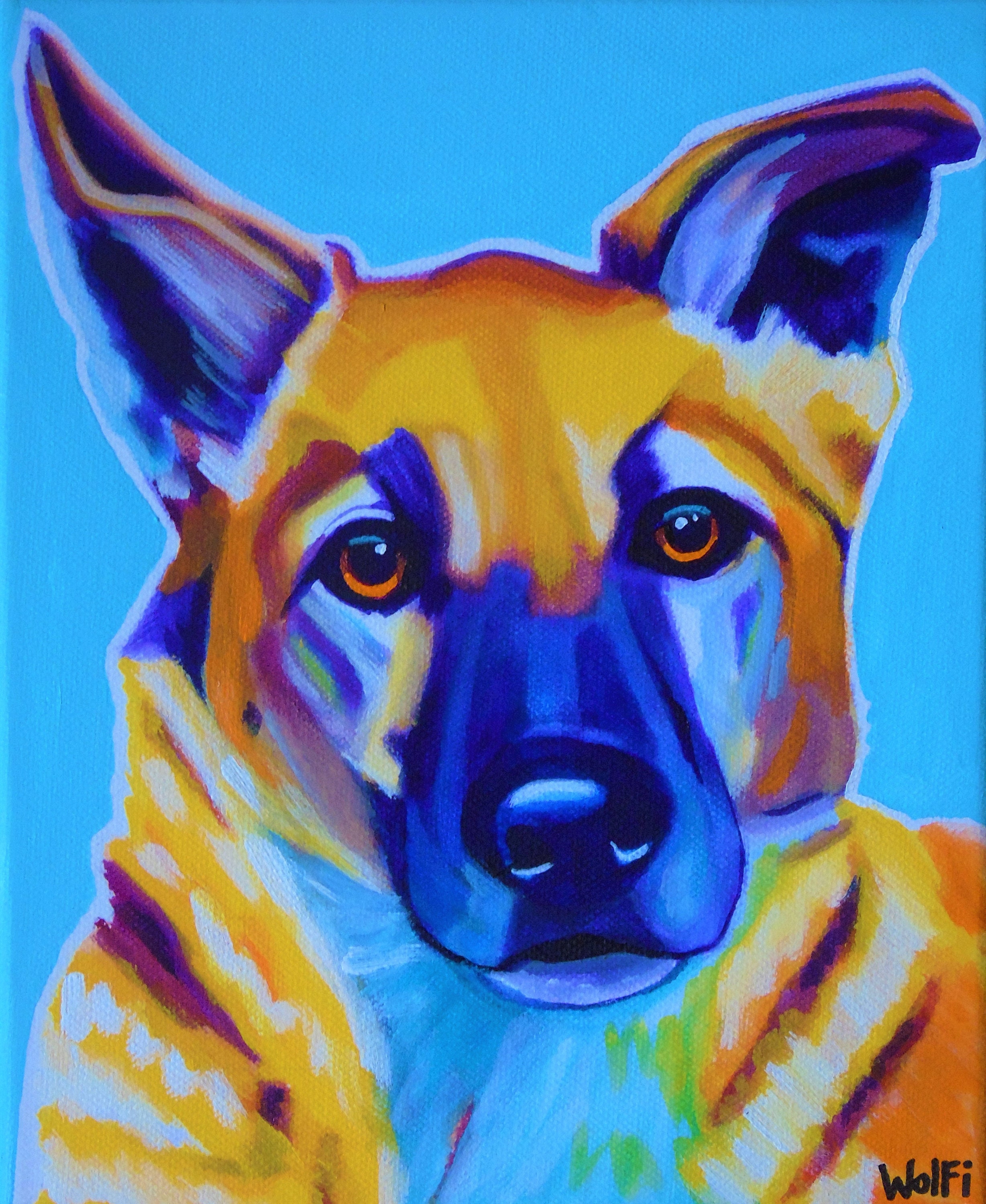 Great Dane Art Print. Blue Great Dane Art Blue Great Dane - Etsy