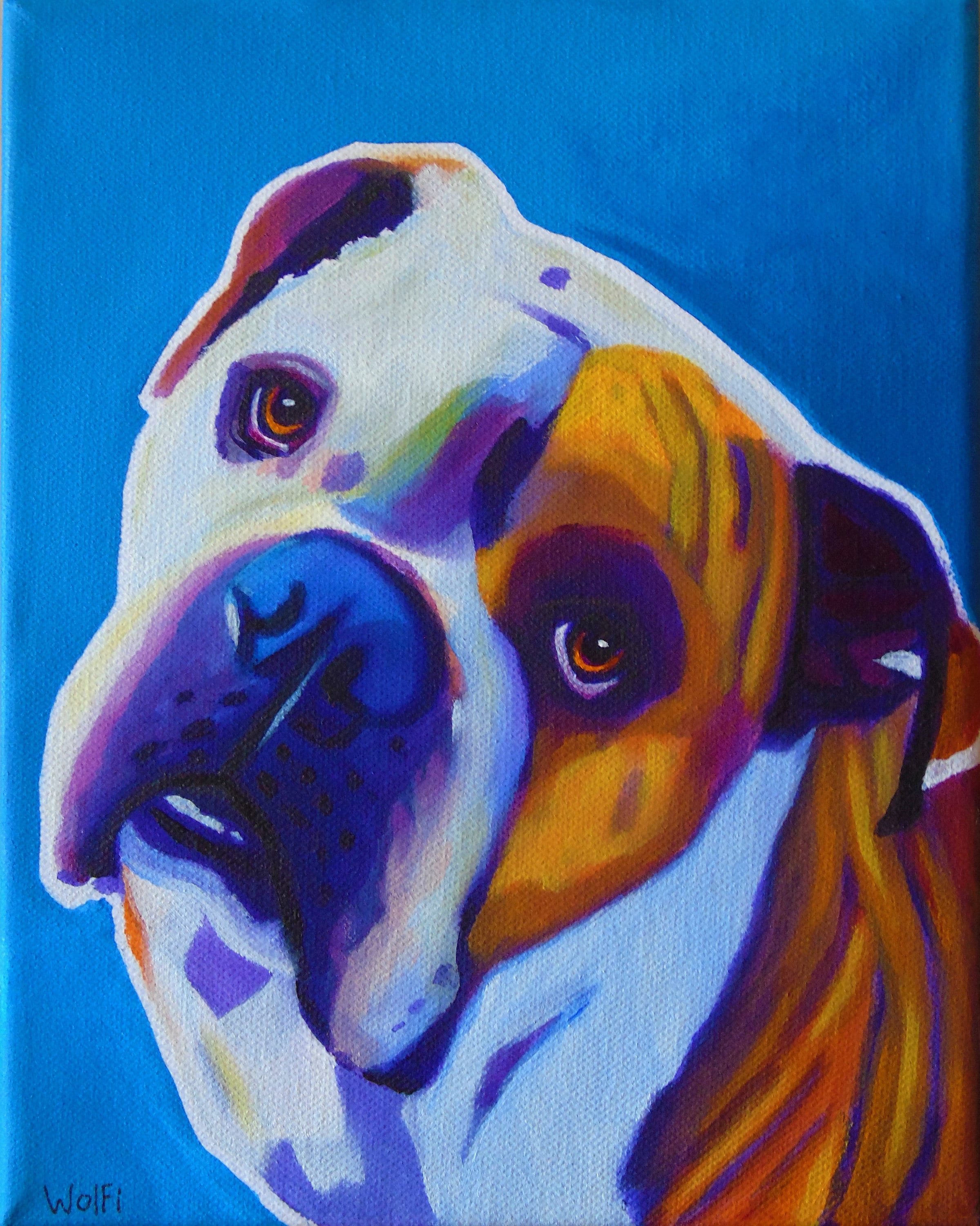 Great Dane Art Print. Blue Great Dane Art Blue Great Dane - Etsy