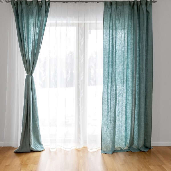 Turquoise Curtains - Etsy UK