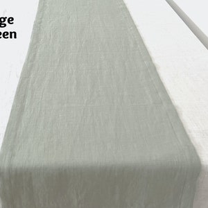 Sage Green Linen Table Runner. Light Green Table Runner for Spring and ...